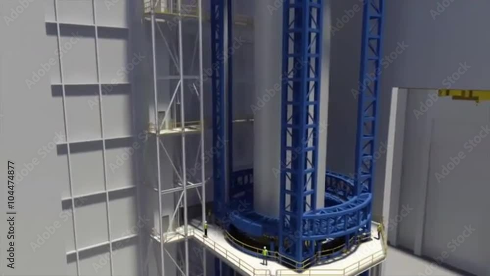 Vidéo Stock Animated sequence shows how rockets are built and tested at ...