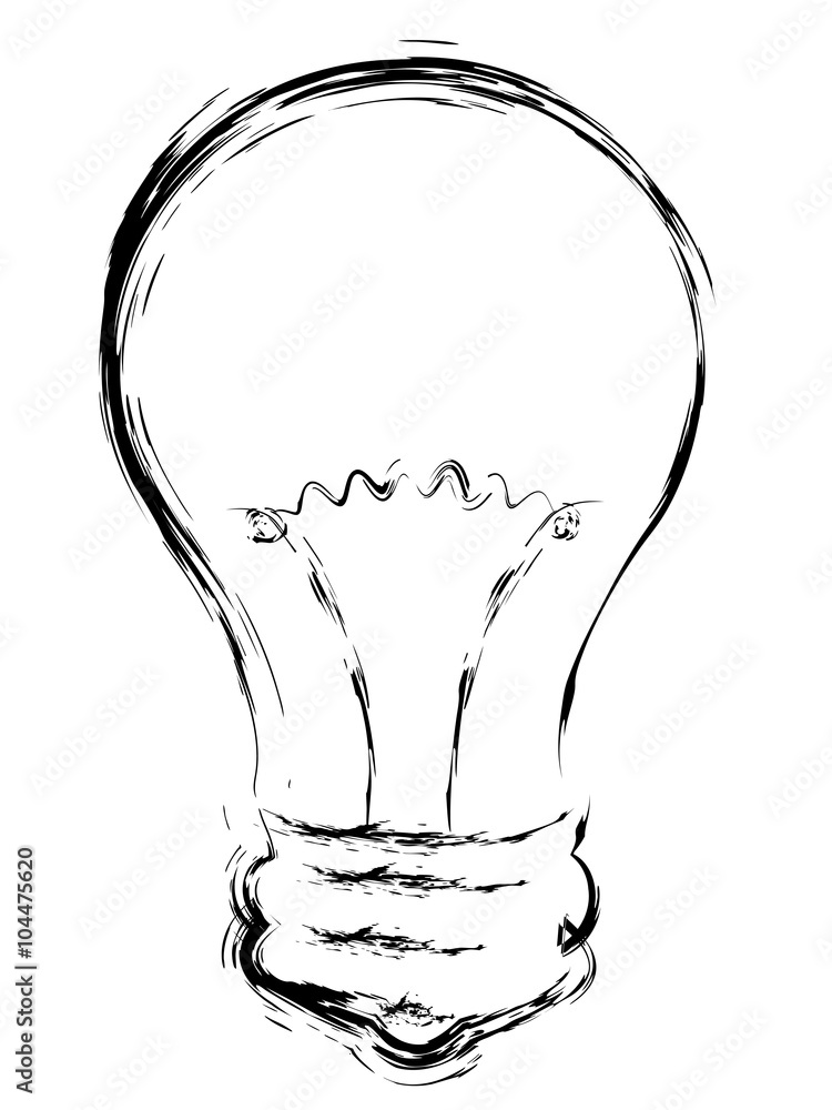 Line Art of Lightbulb Stock Vector | Adobe Stock