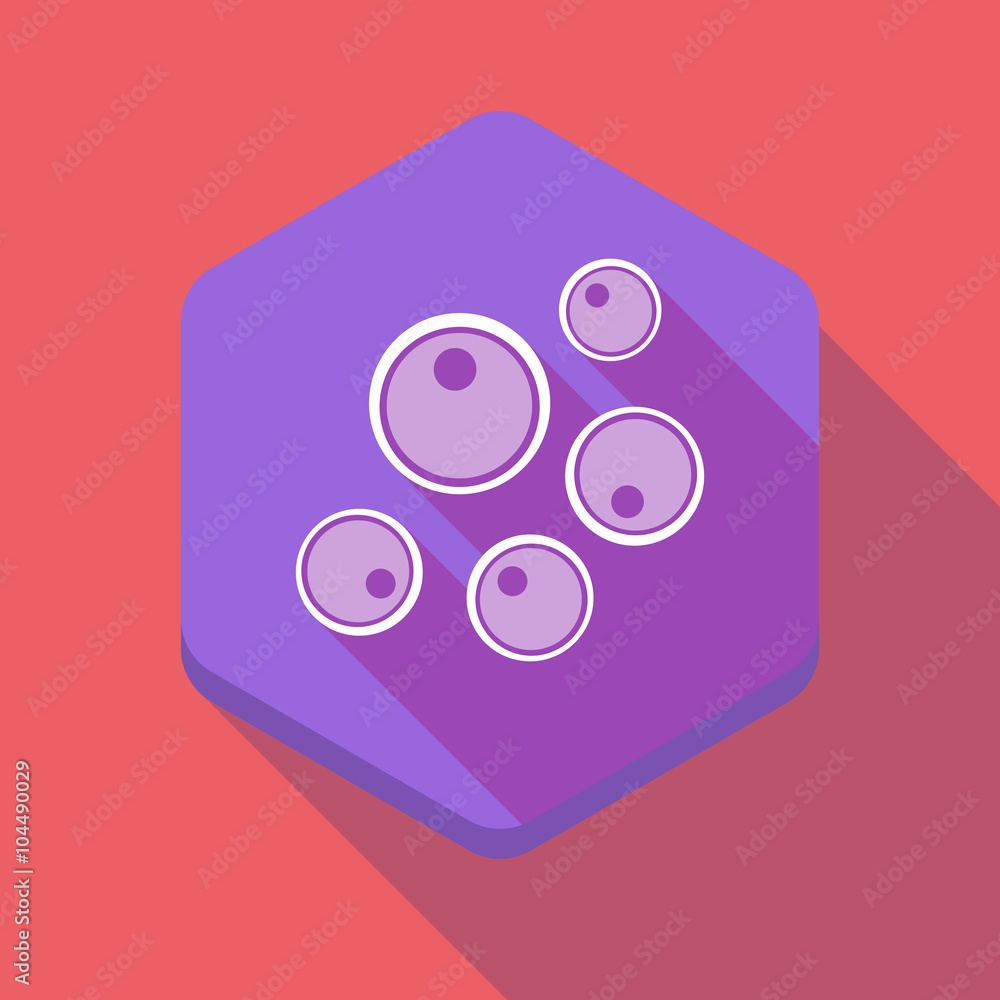 Long shadow hexagon icon with oocytes vector de Stock | Adobe Stock
