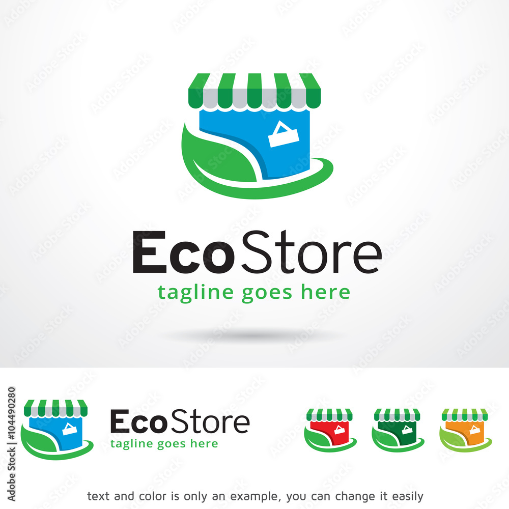 Eco Store Logo Template Design Vector Stock Vector | Adobe Stock