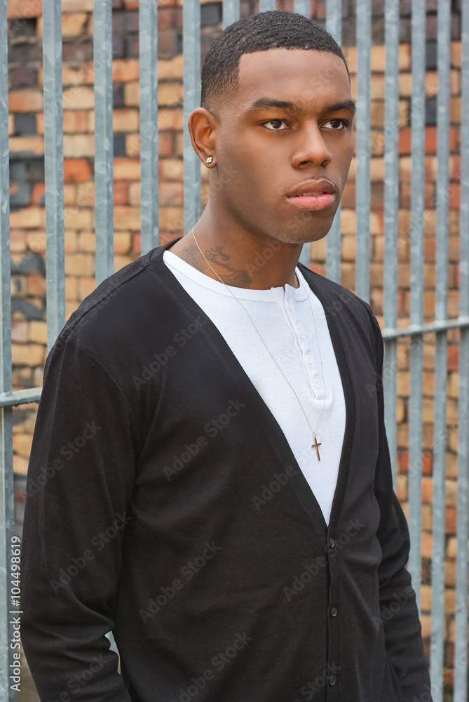 Handsome mixed african race man dressed with smart and casual clothes ...