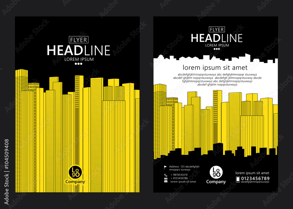 Brochure template design. Concept of architecture with line style ...
