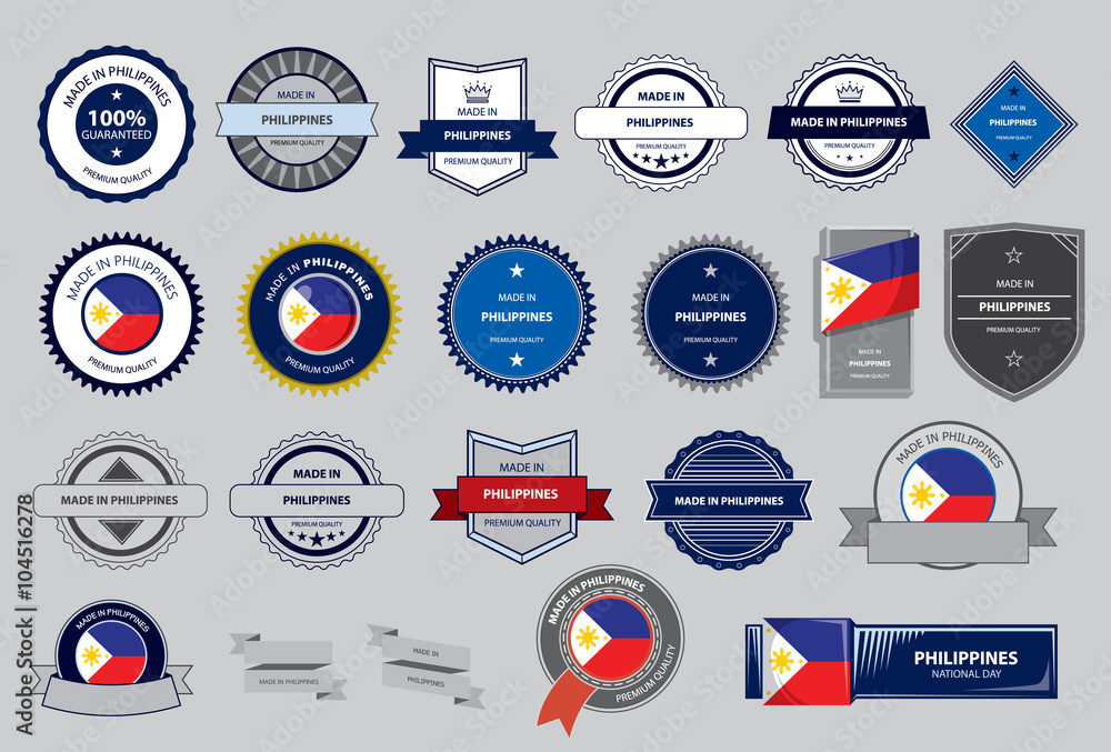 Made in Philippines Seal, Philippines Flag (Vector Art) Stock Vector ...