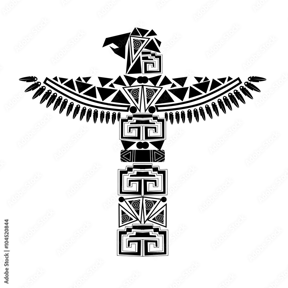 ancient black totem Stock Vector | Adobe Stock