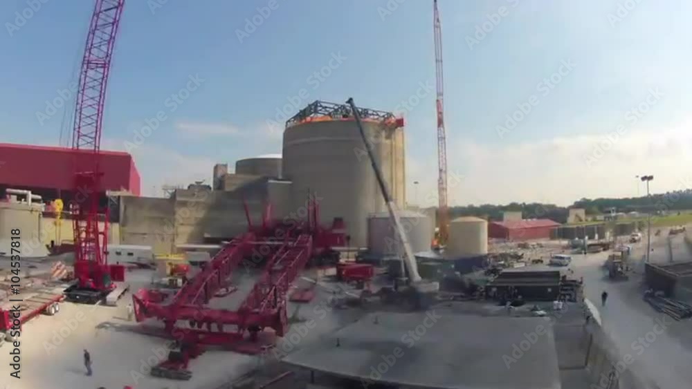 Time lapse of a nuclear power plant being built. Sequoyah, Tennessee ...