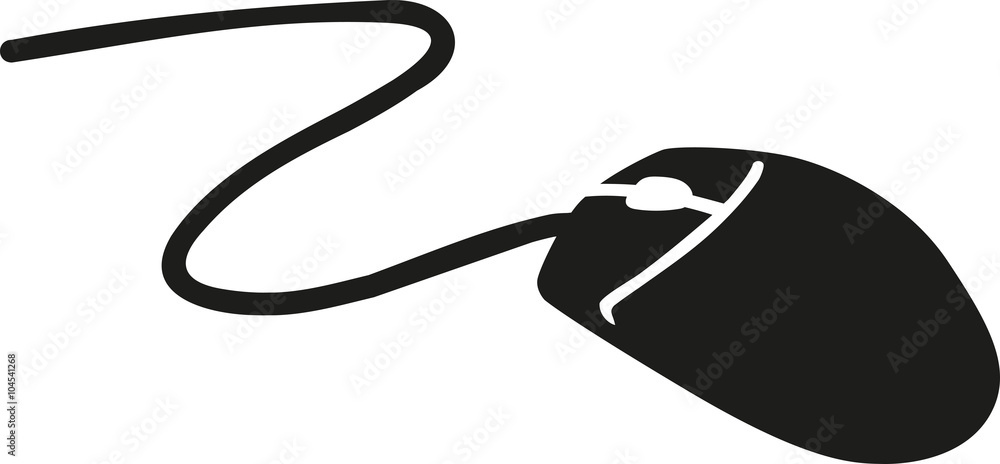 Silhouette of a computer mouse Stock Vector | Adobe Stock