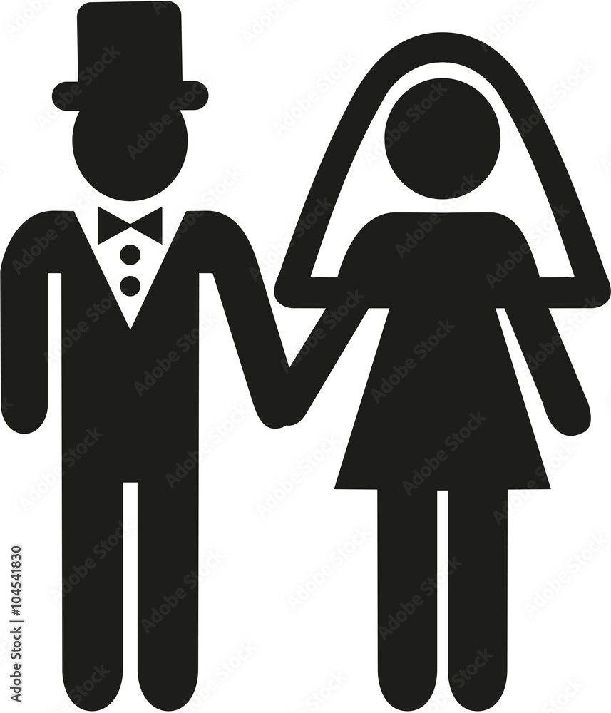 Wedding Couple pictogram Stock Vector | Adobe Stock