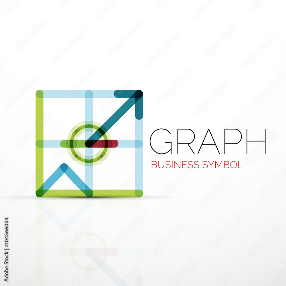 Abstract logo idea, linear chart or graph business icon. Creative ...