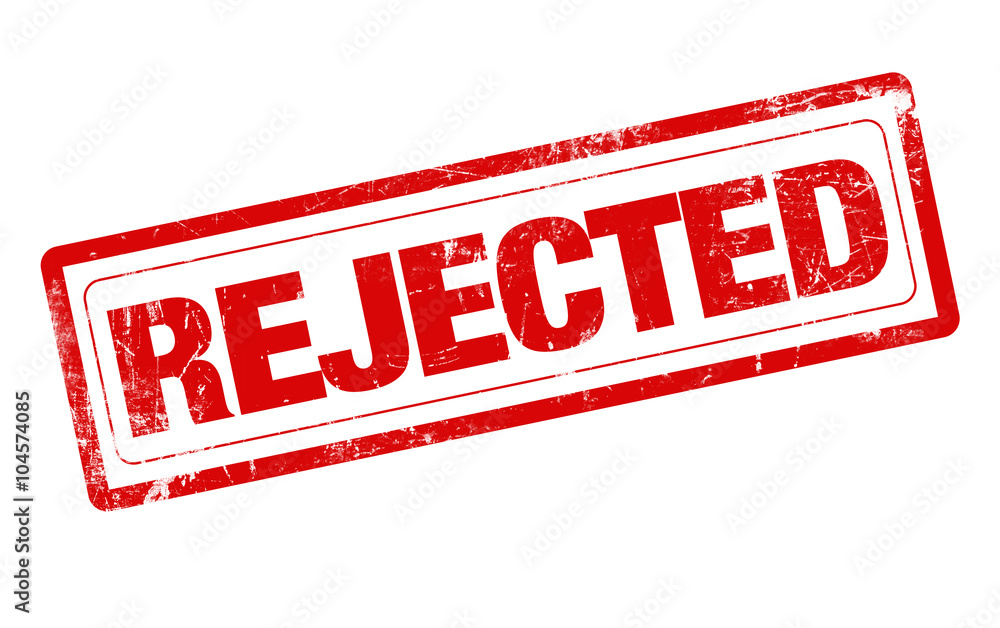 Rejected word red stamp text on white background Stock Illustration ...