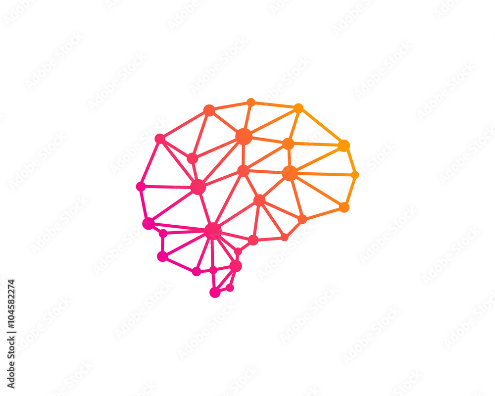 Brain Network Logo Design Template Stock Vector | Adobe Stock