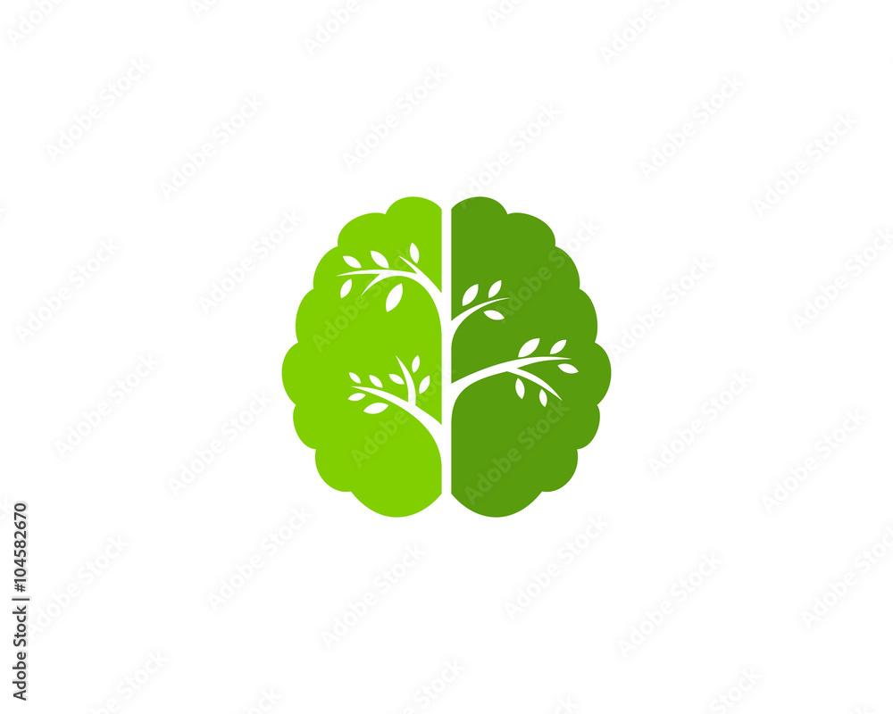 Brain Tree Logo Design Template Stock Vector | Adobe Stock