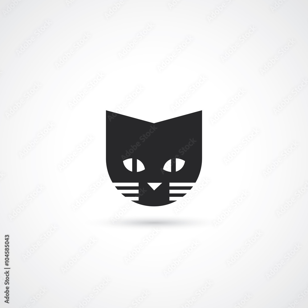 Black cat symbol Stock Vector | Adobe Stock