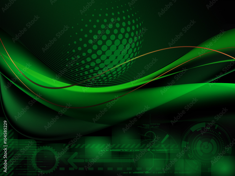 Abstract green technology background design Stock Illustration | Adobe ...