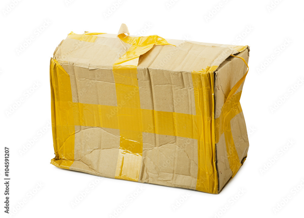 Damaged cardboard box Stock Photo | Adobe Stock
