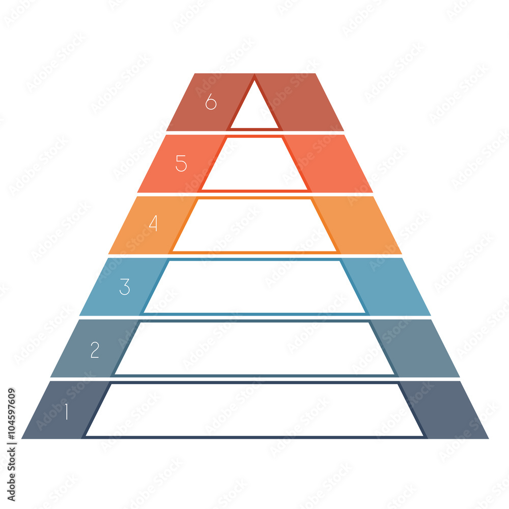 Numbered template Infographics pyramid, text area 6 positions Stock ...