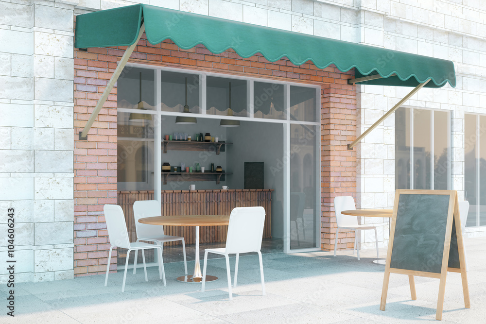 Cafe exterior from the side Stock Illustration | Adobe Stock