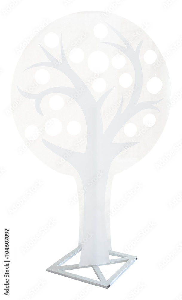 Artificial cardboard tree. Isolated on white Stock Photo | Adobe Stock