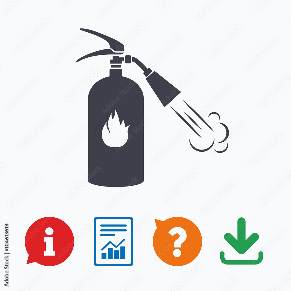 Fire extinguisher sign icon. Fire safety symbol. Stock Vector | Adobe Stock