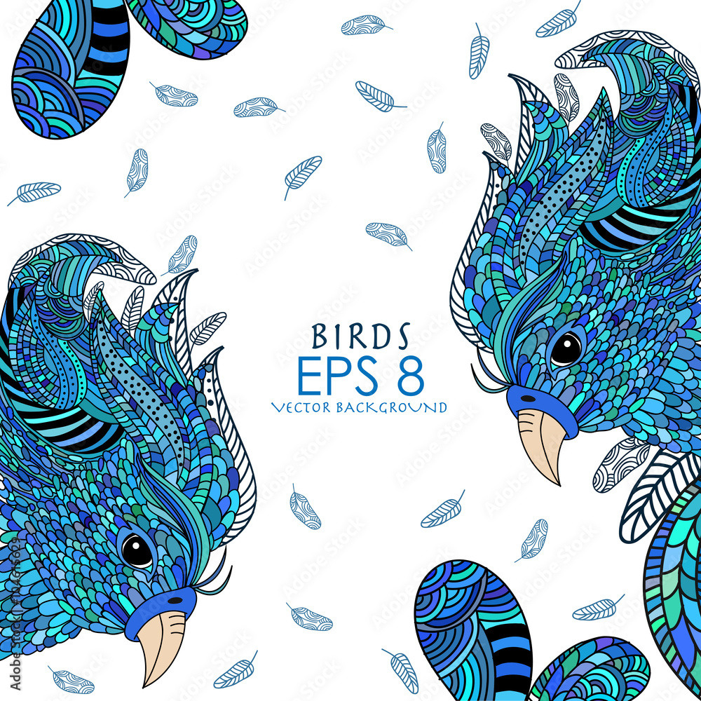 Sample text background with paradise birds Stock Vector | Adobe Stock