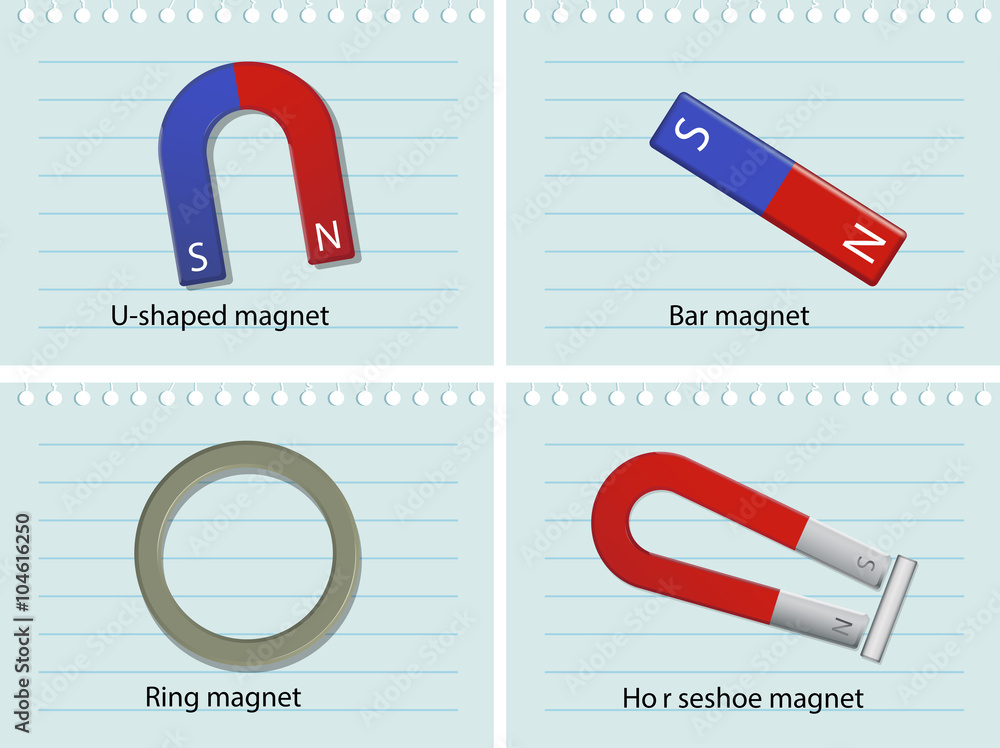 Four types of magnets Stock Vector | Adobe Stock