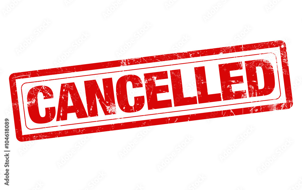 Cancelled word red stamp text on white background Stock Illustration ...