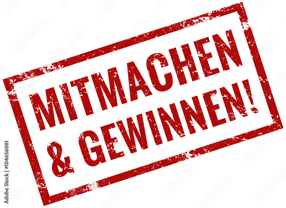 Mitmachen und Gewinnen Stempel rot grunge Stock-Vektorgrafik | Adobe Stock