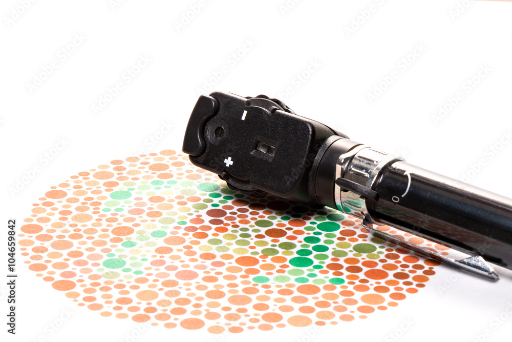 Color vision test chart, and Ophthalmoscope Stock Photo | Adobe Stock