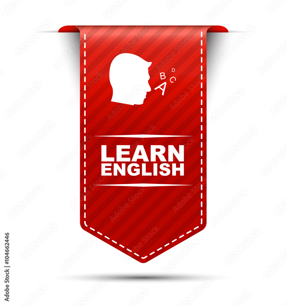 red vector banner design learn english Stock Vector | Adobe Stock