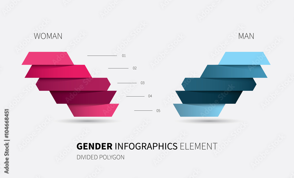 gender infographics object / modern vector chart for man and woman ...