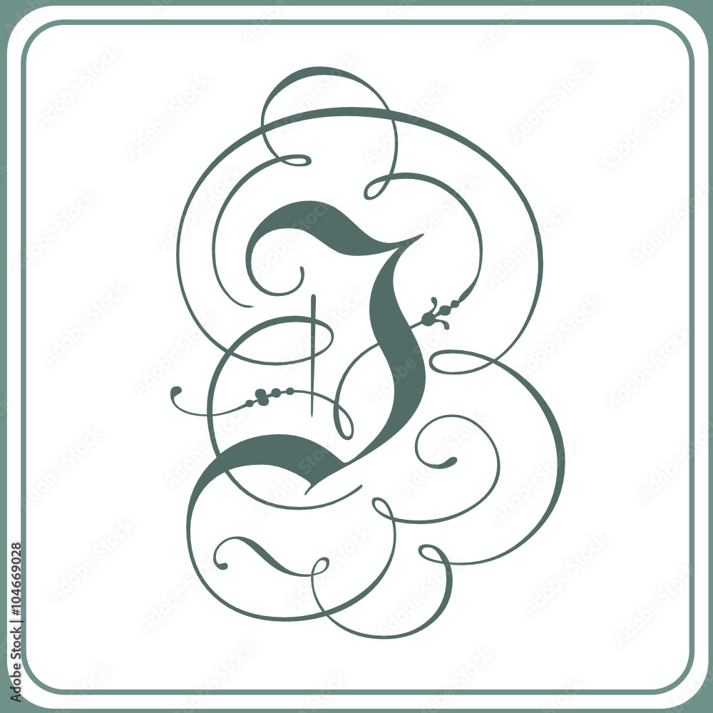 alfabeto rococó vector de Stock | Adobe Stock