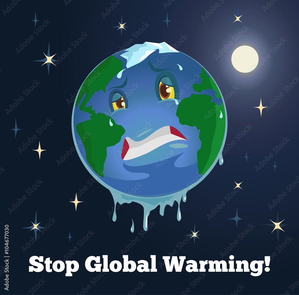 Stop global warming. Vector flat illustration Stock Vector | Adobe Stock