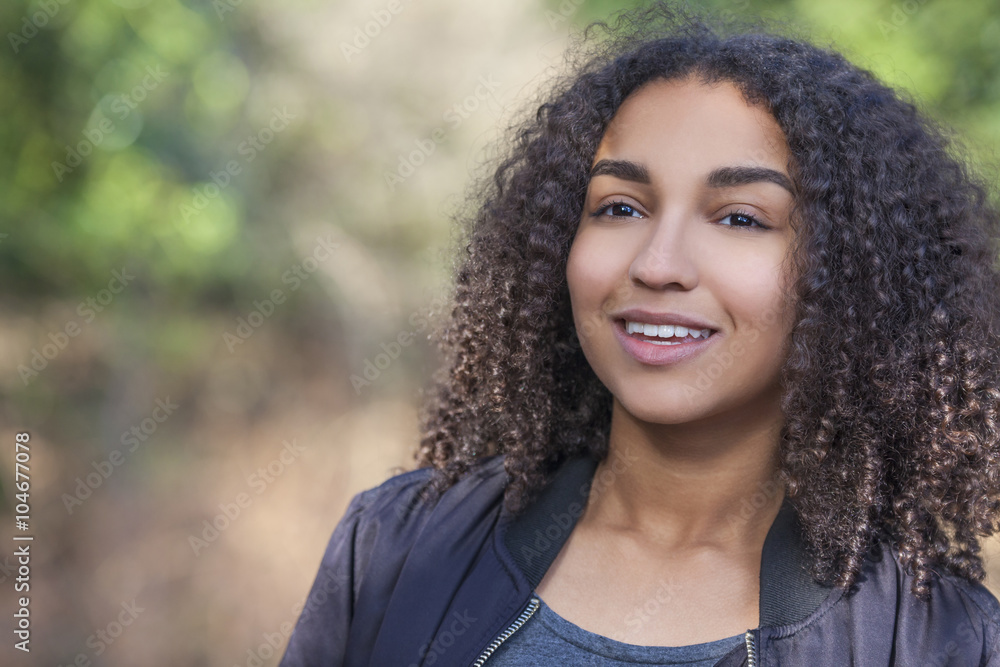 Beautiful Mixed Race African American Girl Teenager Stock Photo | Adobe ...