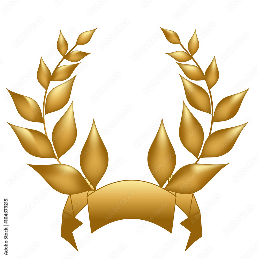 Ehrenkranz in Gold mit Textfläche Stock-Vektorgrafik | Adobe Stock