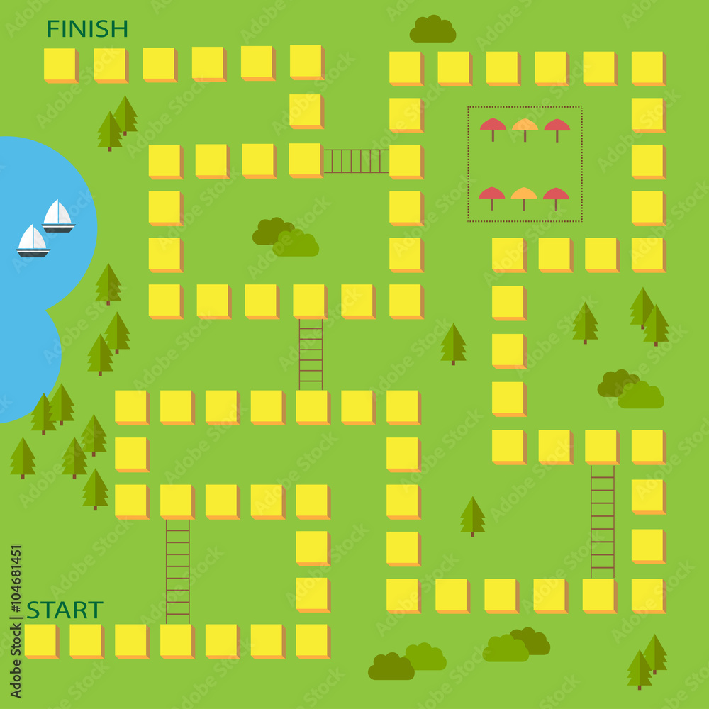 Vector illustration of board game Stock Vector | Adobe Stock