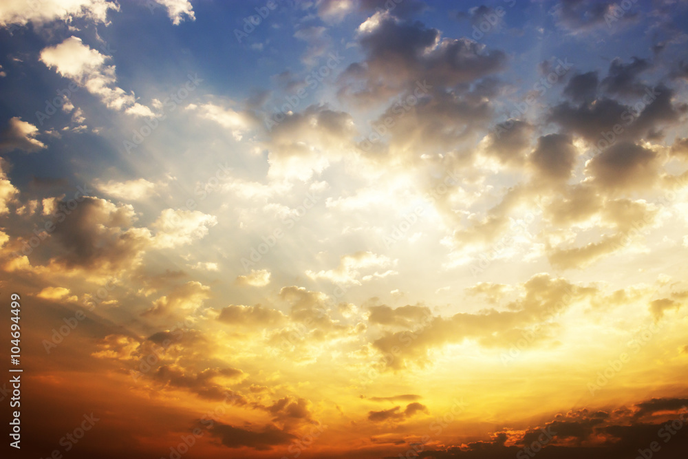 Sky background on sunset. Nature composition. over bright Stock Photo ...