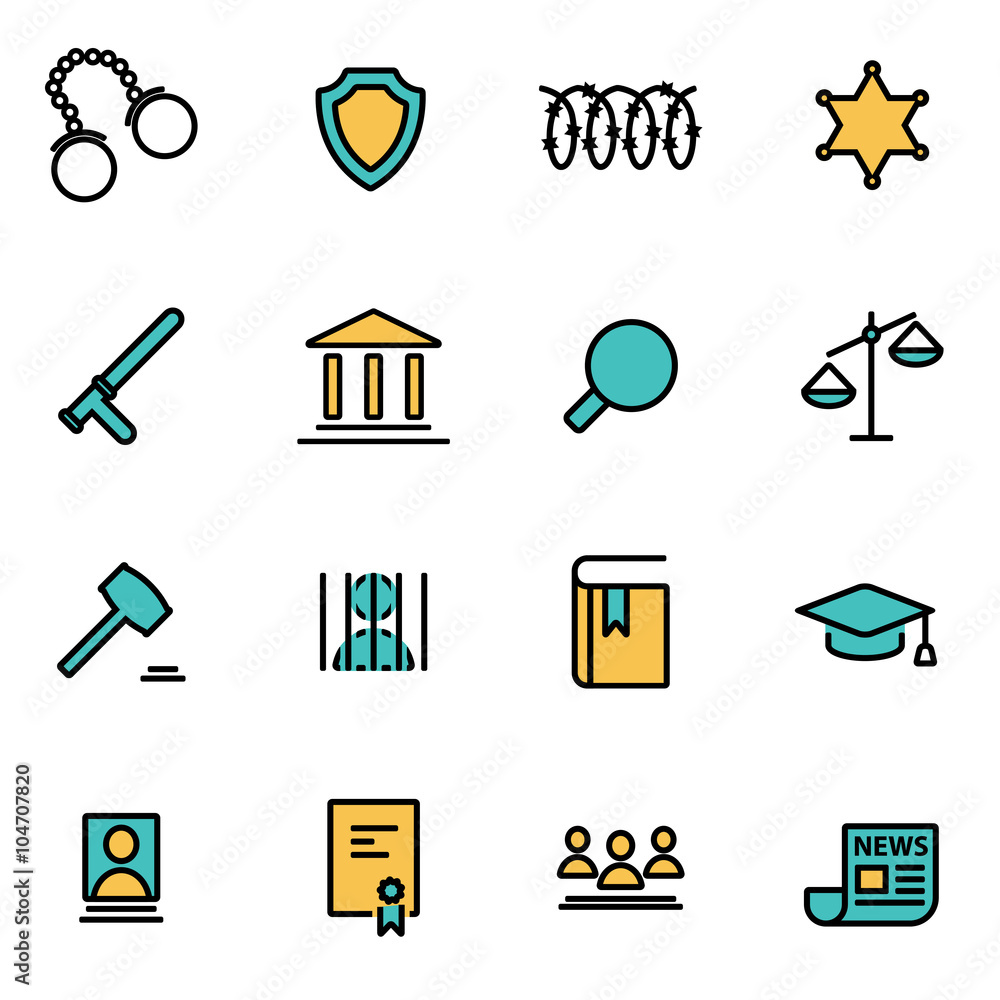Trendy flat line icon pack for designers and developers. Vector line ...