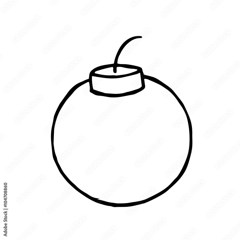 Bomb Doodle, vector hand drawn object for design Stock Vector | Adobe Stock