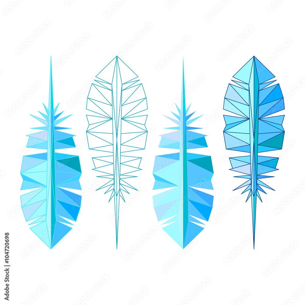 Vector low poly feathers Stock Vector | Adobe Stock