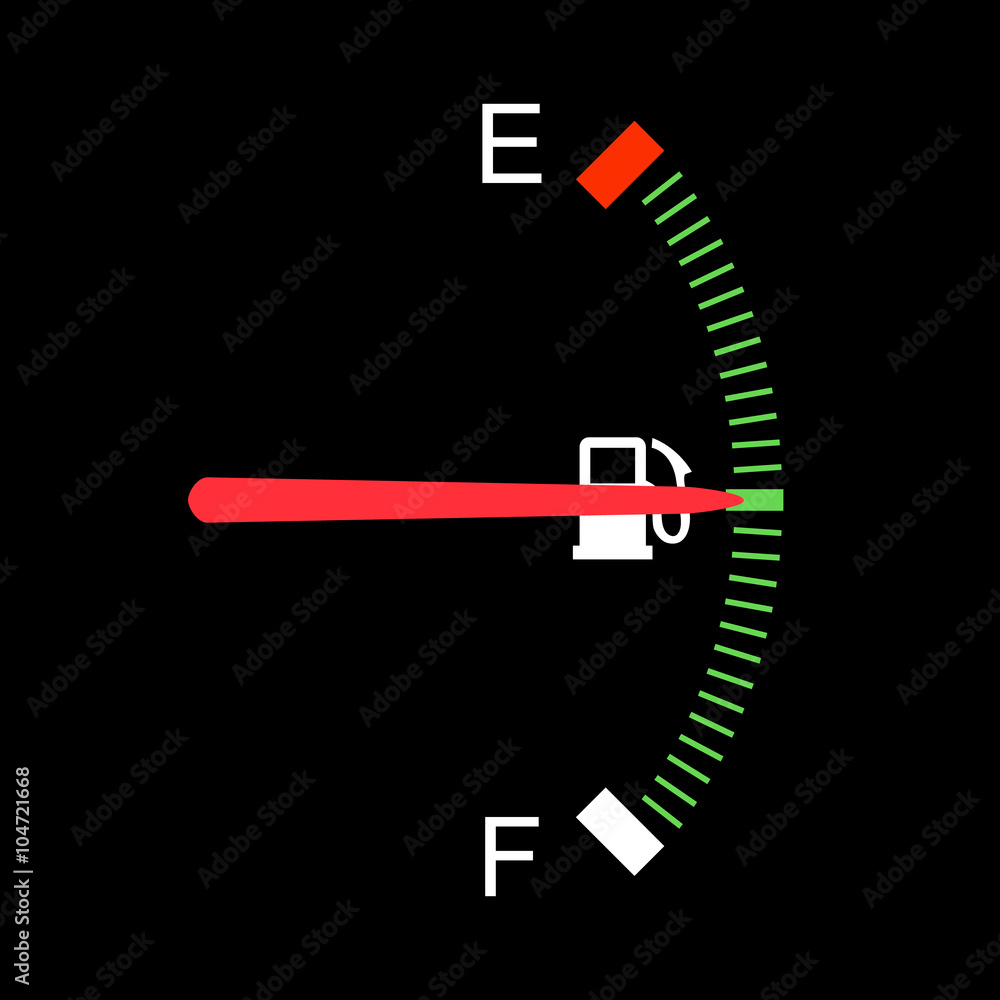 Fuel gauge shows half full Stock Vector | Adobe Stock