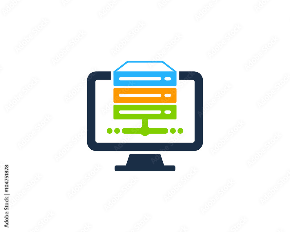 Computer Server Logo Stock Vector | Adobe Stock