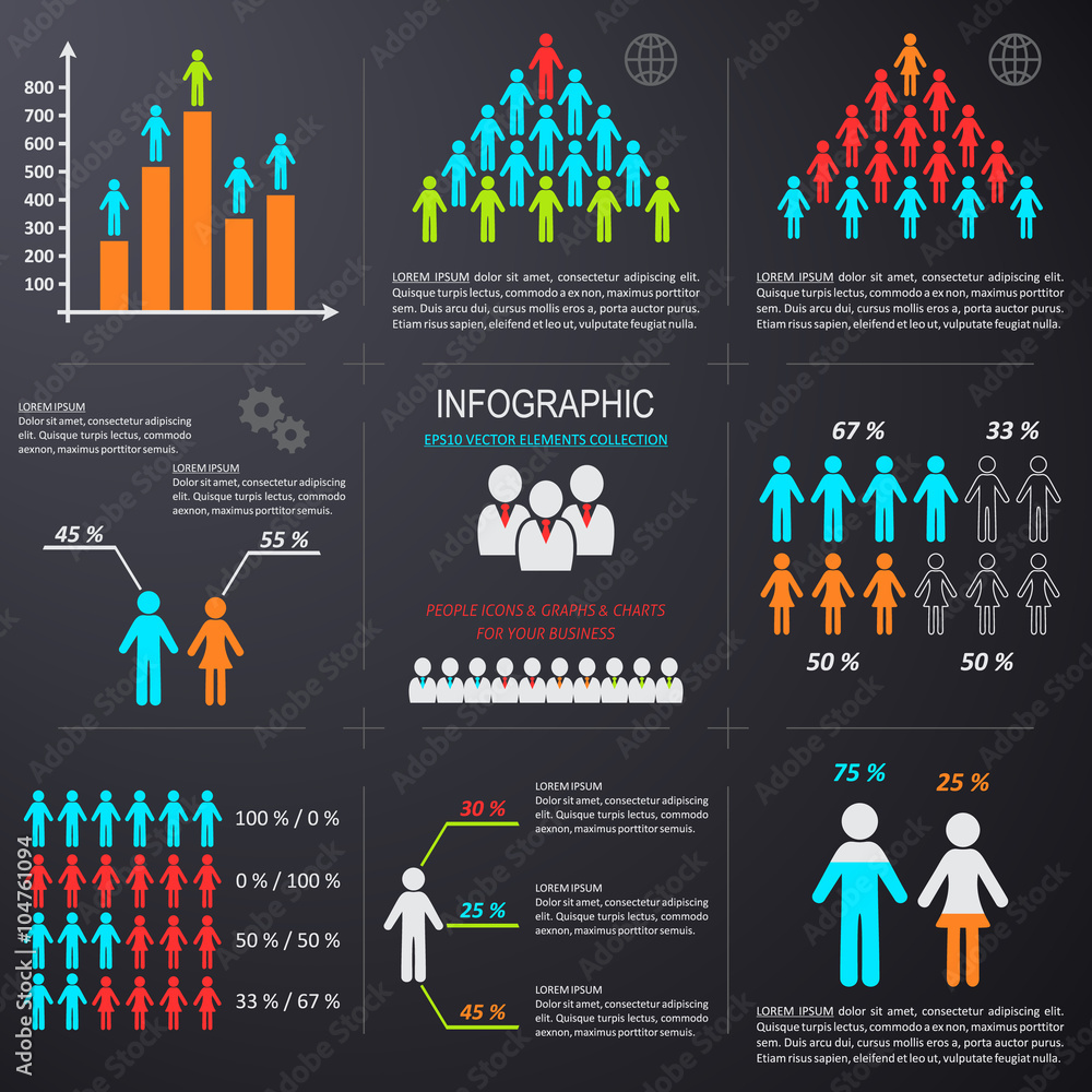 Vector infographic people icons collection Stock Vector | Adobe Stock