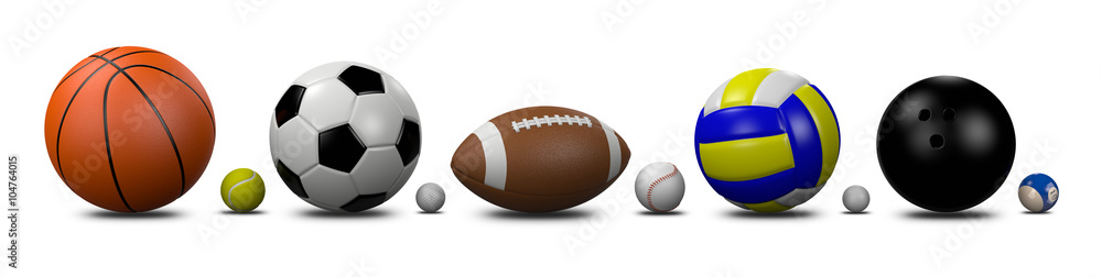 Sports Balls In A Line