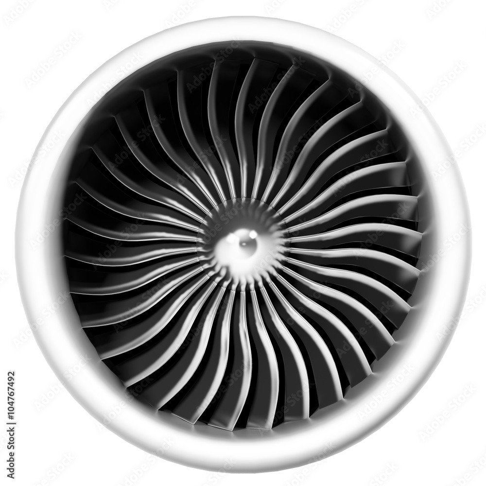 Jet engine front view isolated on white background. Stock Illustration ...