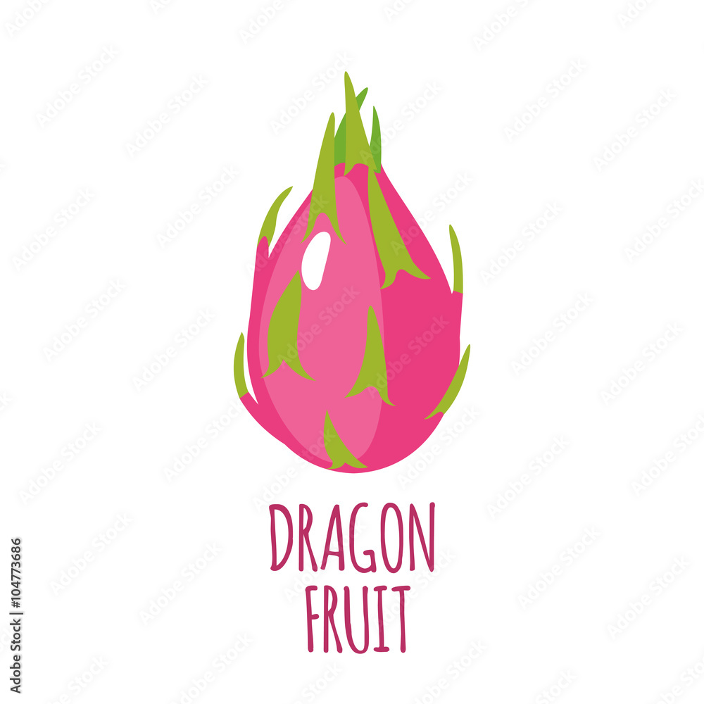 Dragon fruit icon in flat style Stock Vector | Adobe Stock