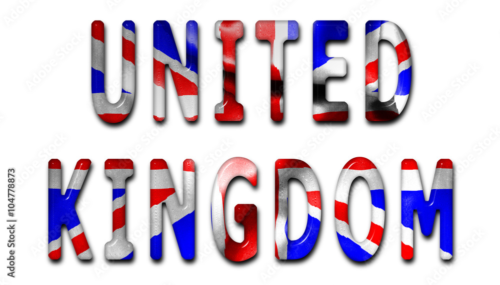 United Kingdom Word With Flag Texture Stock Illustration | Adobe Stock