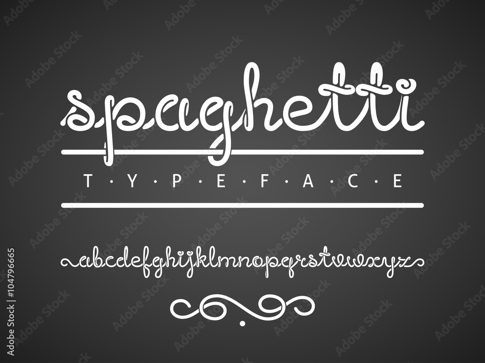 Vector spaghetti typeface Stock Vector | Adobe Stock
