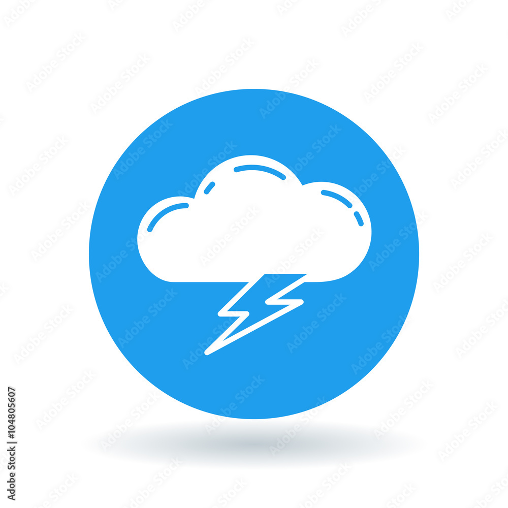 Cloud lightning bolt icon. Cloud lightning strike sign. Electric storm ...