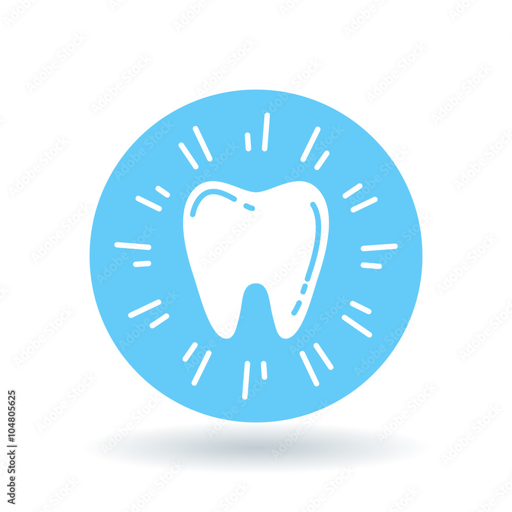 Healthy glowing tooth icon. Sparkling clean tooth sign. Cavity free ...