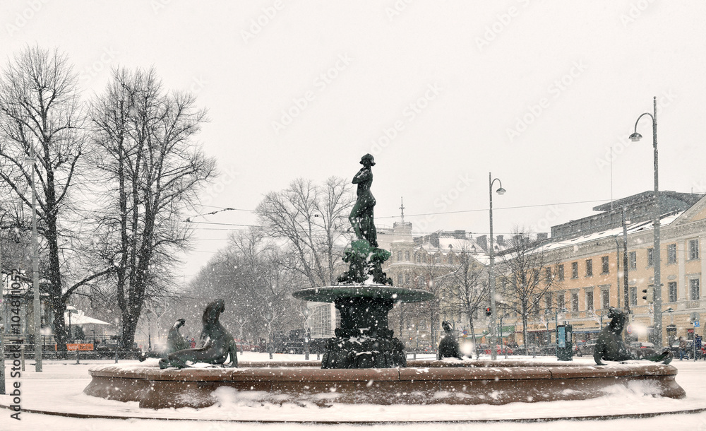 Havis Amanda Fountain derives its name from central figure, bronze ...