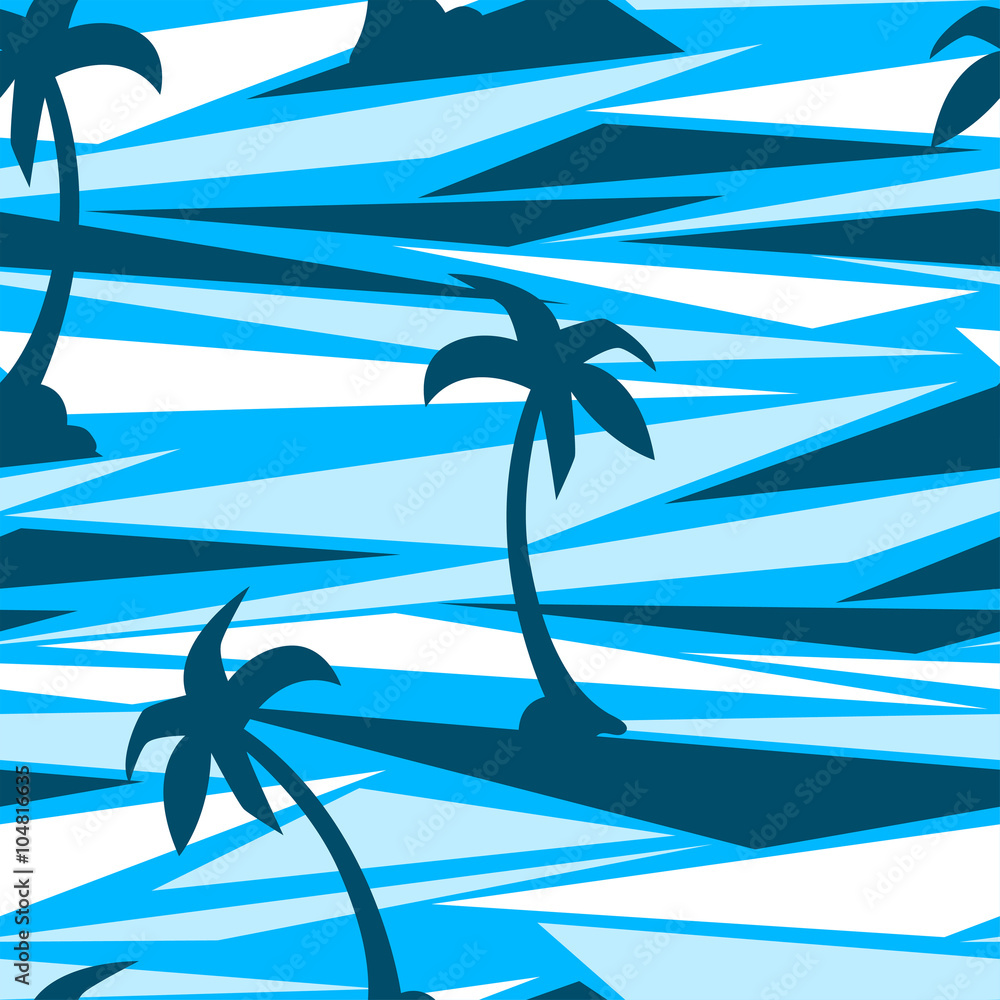 Tropical palm trees on a abstract seamless background Stock Vector ...